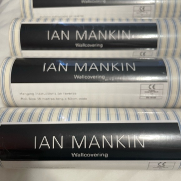 Ian Mankin | Accents | 5 Rolls Ian Mankin Wallpaper In Ticking Sky ...